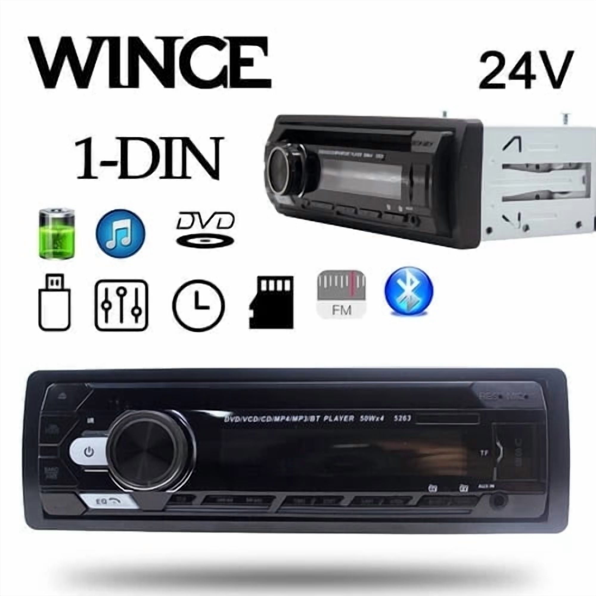 1 Din Car MP3 Handsfree Wireless Remote Control Bluetooth DVD CD Player ...