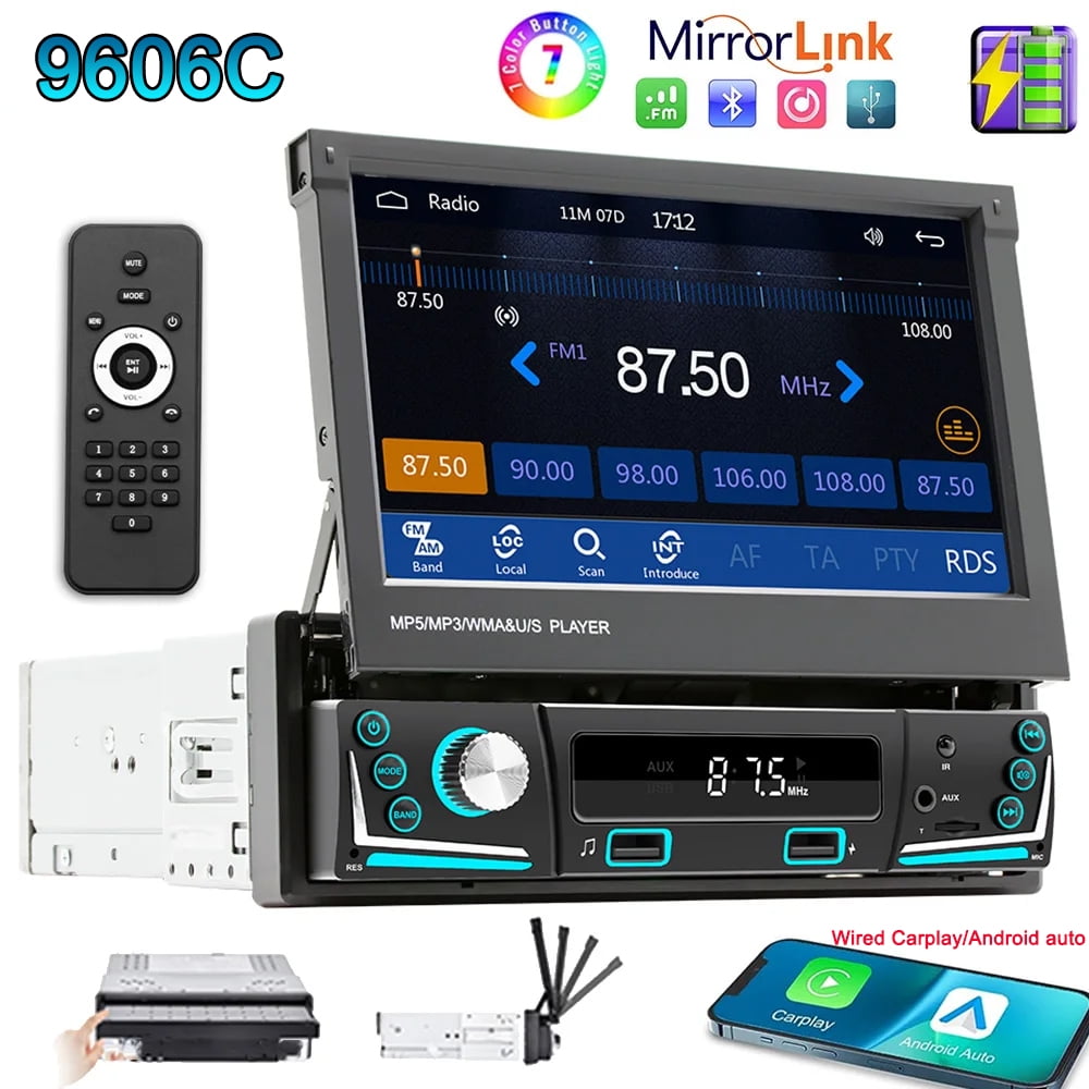 1 Din Car Radio 7 inch Autoradio 2 USB Universal Multimedia MP5 Player ...