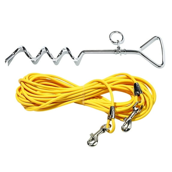 1 Dog Leash +1.31ft Reflective Spiral Post, Sturdy Leash, Free Hands ...