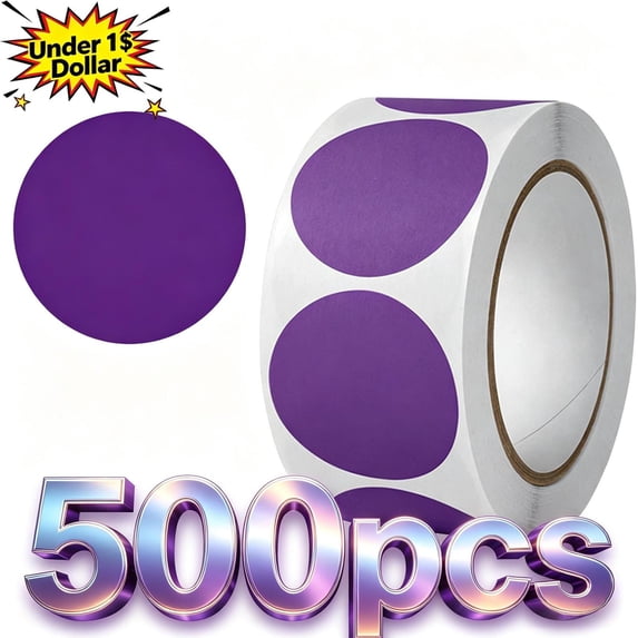 Under 1$ Dollar 500 Pcs 1 Inch Round Color Dot Stickers, Self‑Adhesive ...
