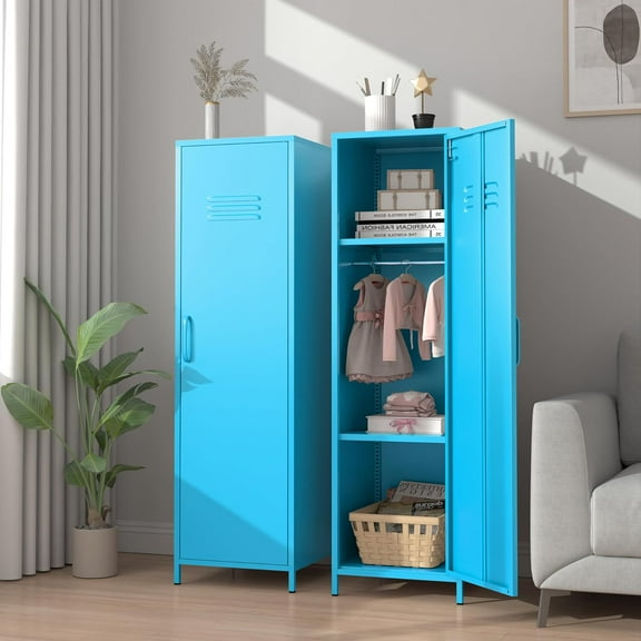 2 Door 51.3" Metal Locker Storage Cabinet Steel Wardrobe Changing Room ...