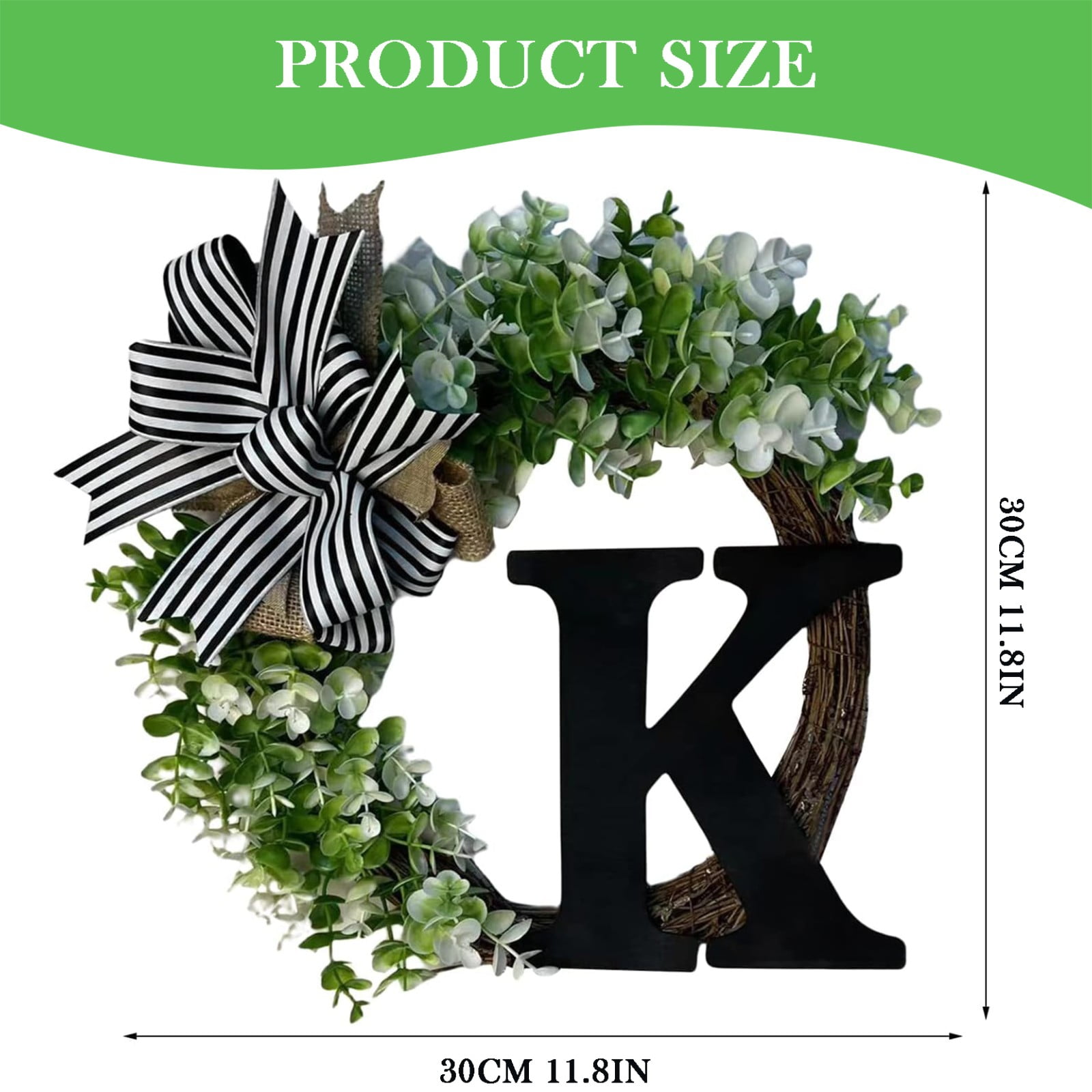 1*Door Knocker Clearance! Monogram Initial Letter Wreaths for Front ...