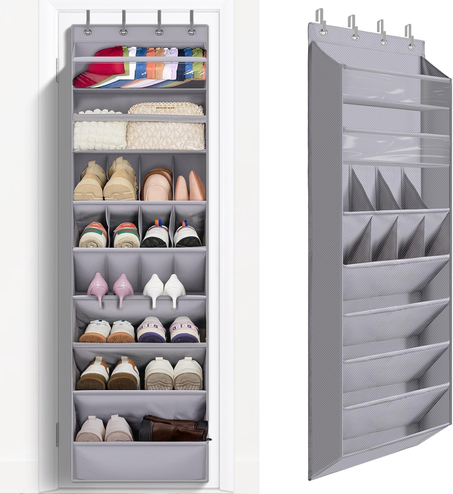 1 Over The Door Shoe Organizer,68" Exlarge Deep Pockets Shoe Organizers ...