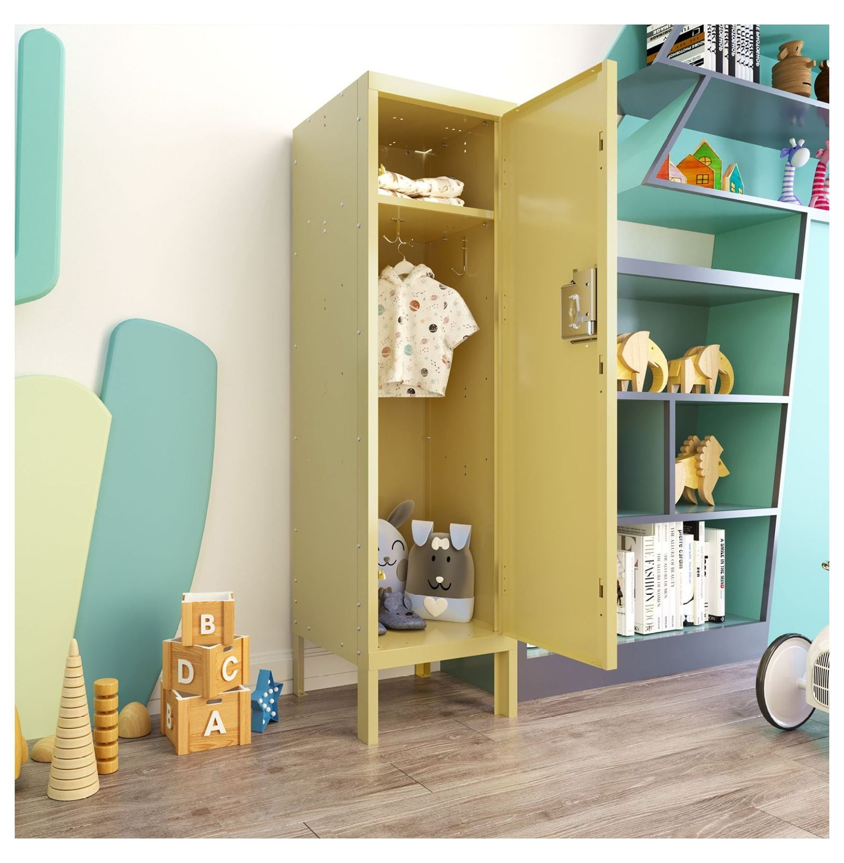 1 Door Tall Single Metal Locker- Style Storage Cabinet--Industrial ...