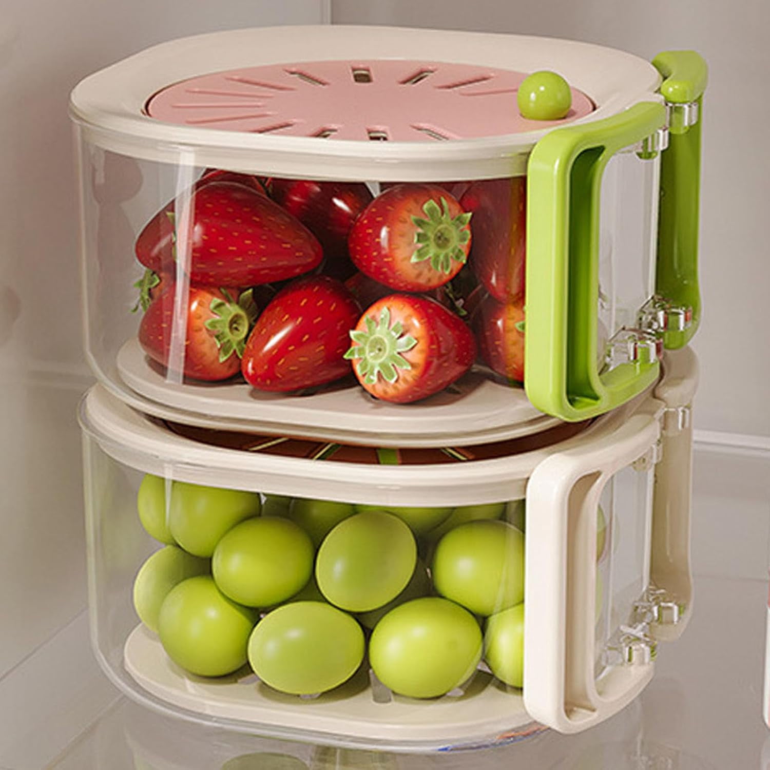 In 1 Draining Basket, Fruit Washing Bowl With Drain Lid & Tray, Fruit ...