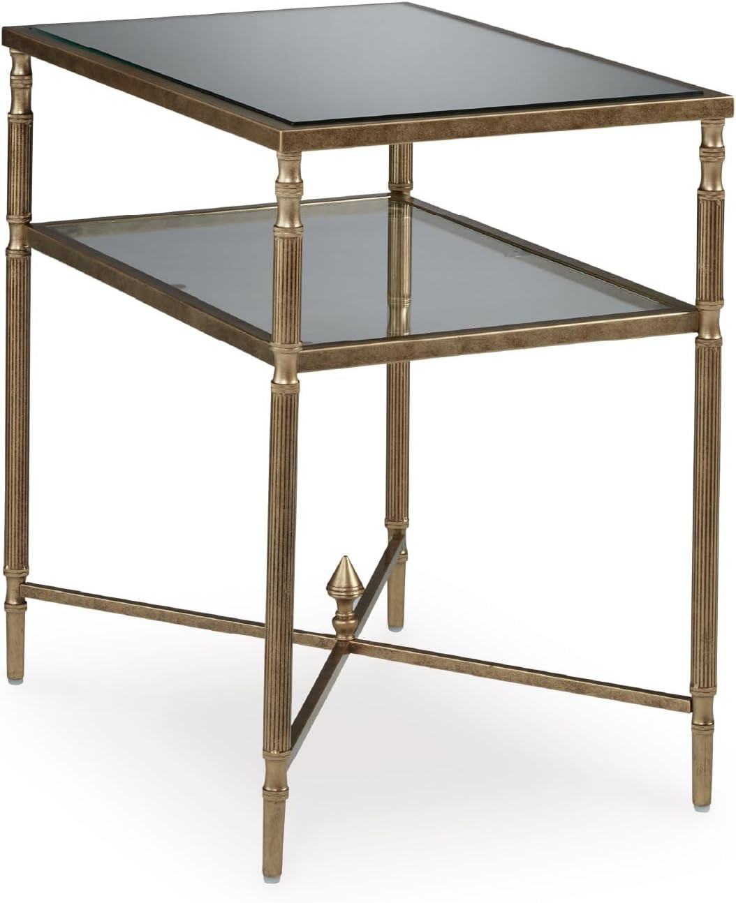 1 Drawer Farmhouse Solid Wood End Table in Brown - Walmart.com