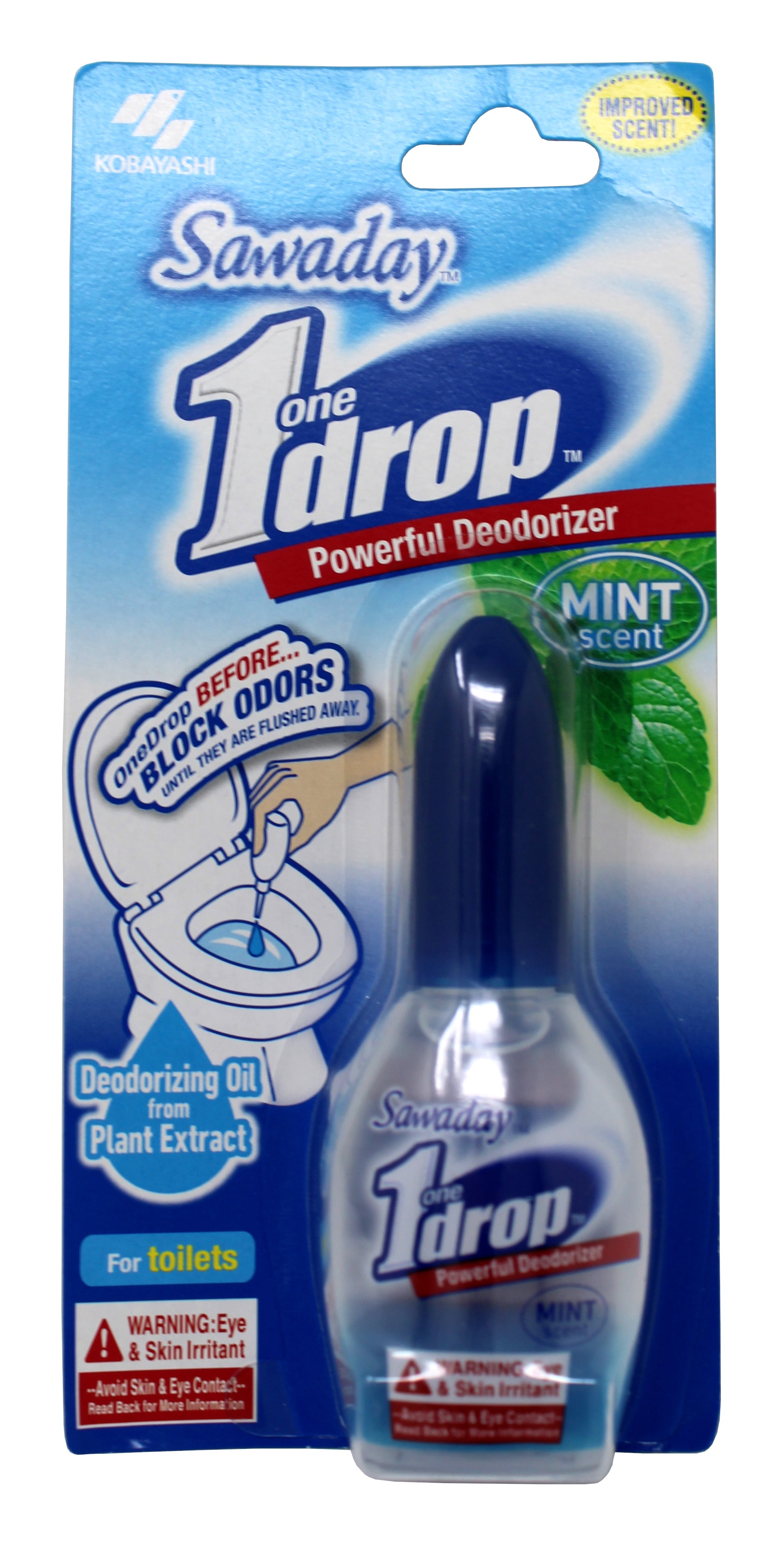 1 Drop Powerful Toilet Deodorizer, Mint Scent, Blocks Odors Until ...