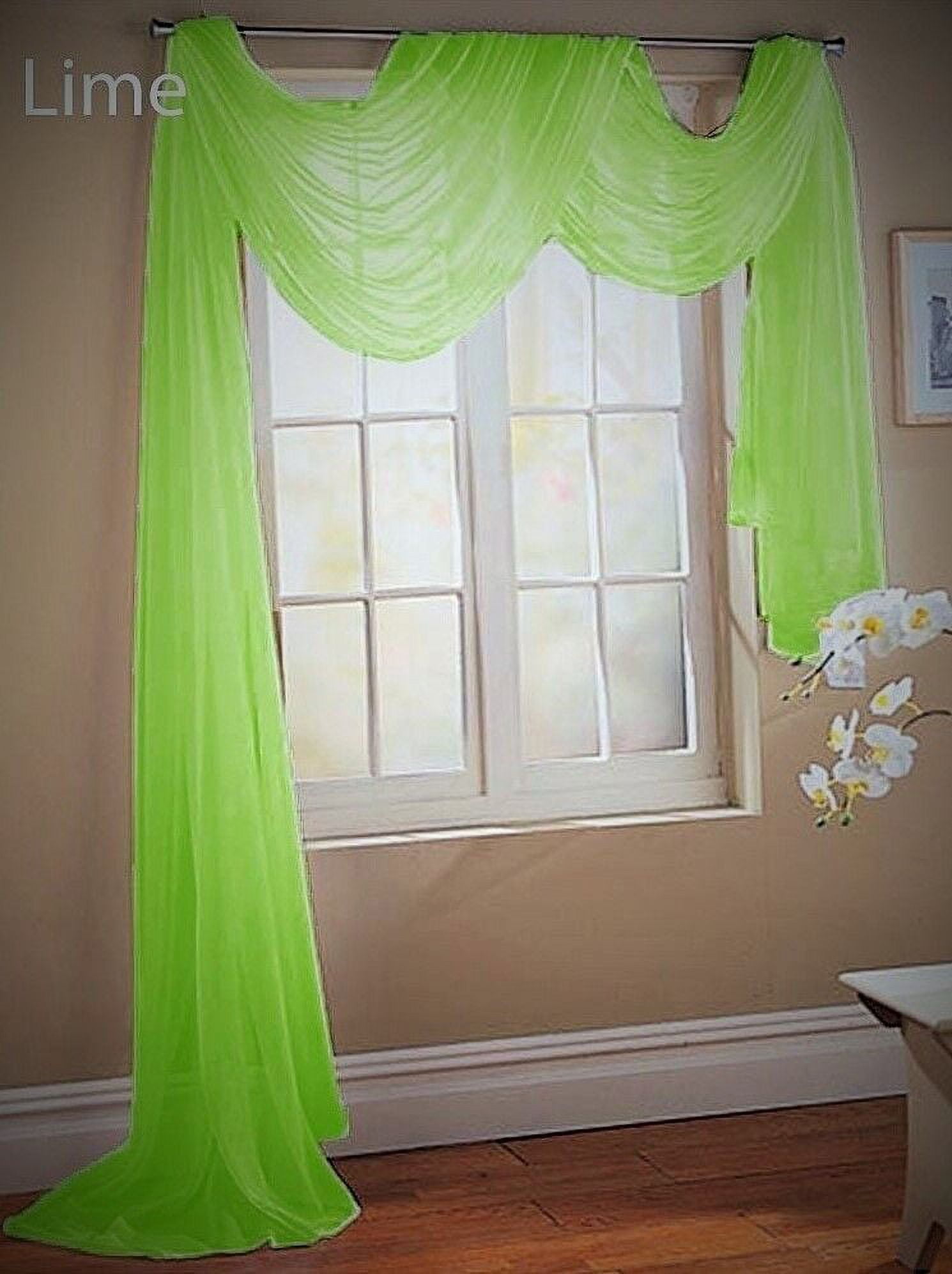 1 ELEGANCE SHEER VALANCE SCARF TOPPER SWAG WINDOW TREATMENT COVERING ...