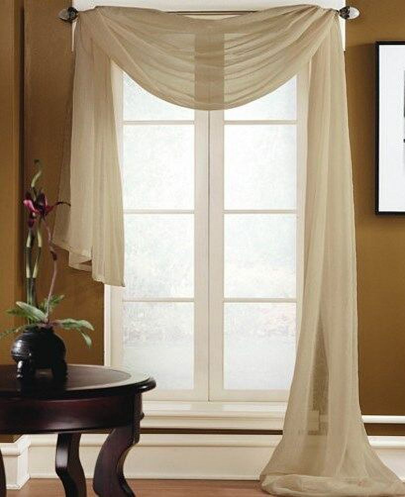 1 ELEGANCE SHEER VALANCE SCARF TOPPER SWAG WINDOW TREATMENT COVERING ...