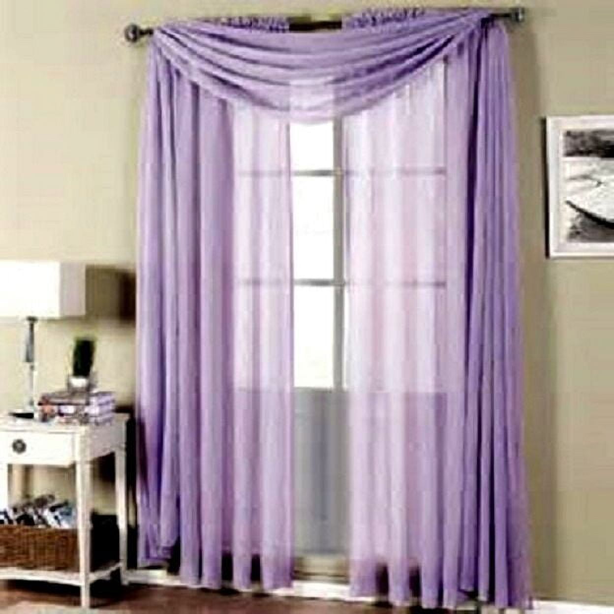 1 ELEGANCE SHEER VALANCE SCARF TOPPER SWAG WINDOW TREATMENT COVERING ...