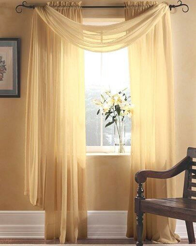 1 ELEGANCE SHEER VALANCE SCARF TOPPER SWAG WINDOW TREATMENT COVERING ...
