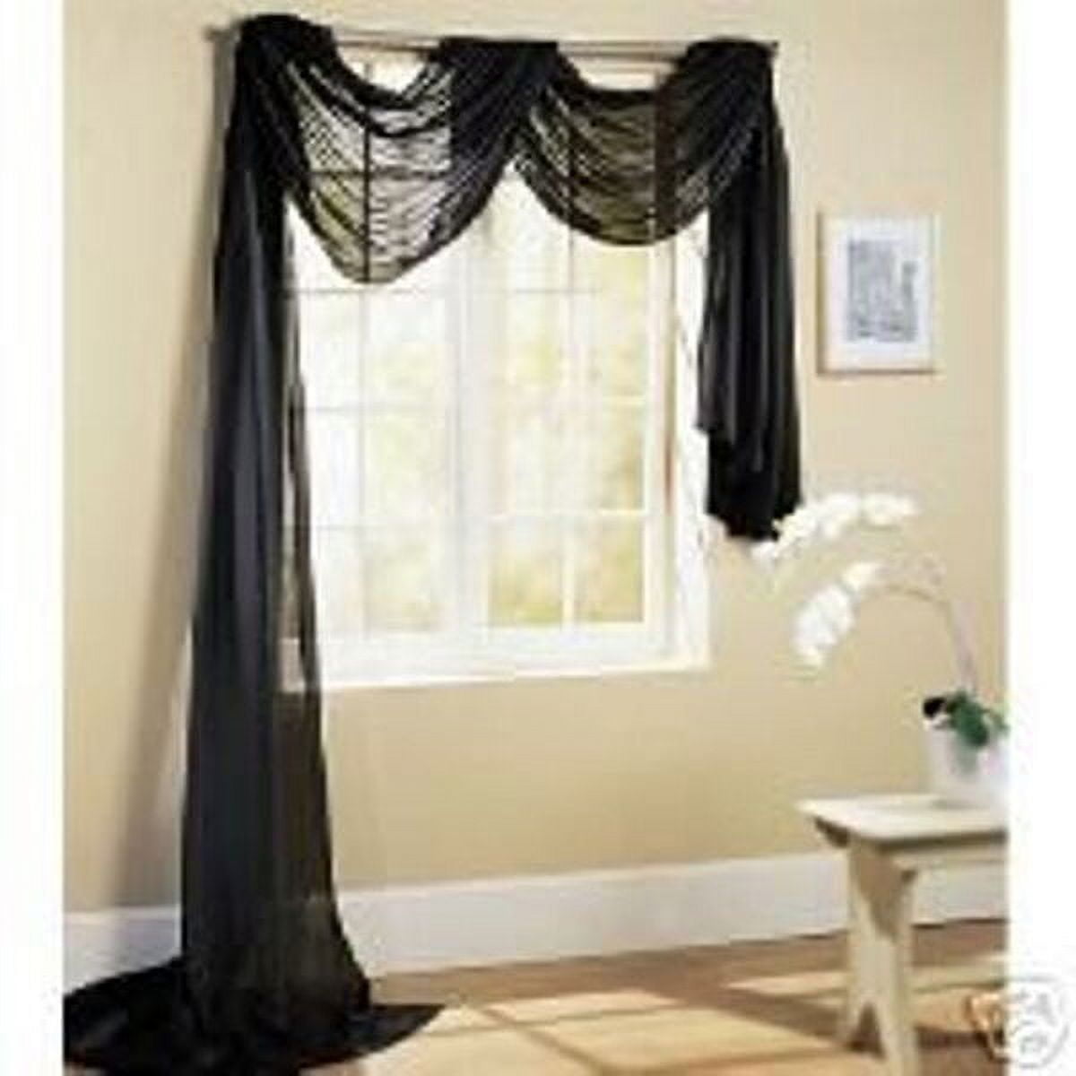 1 ELEGANCE SHEER VALANCE SCARF TOPPER SWAG WINDOW TREATMENT COVERING ...