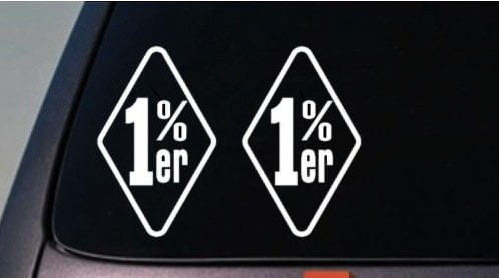 1% ER ONE PERCENTER BIKER VINYL DECAL / STICKER PAIR 6" *C134 ...