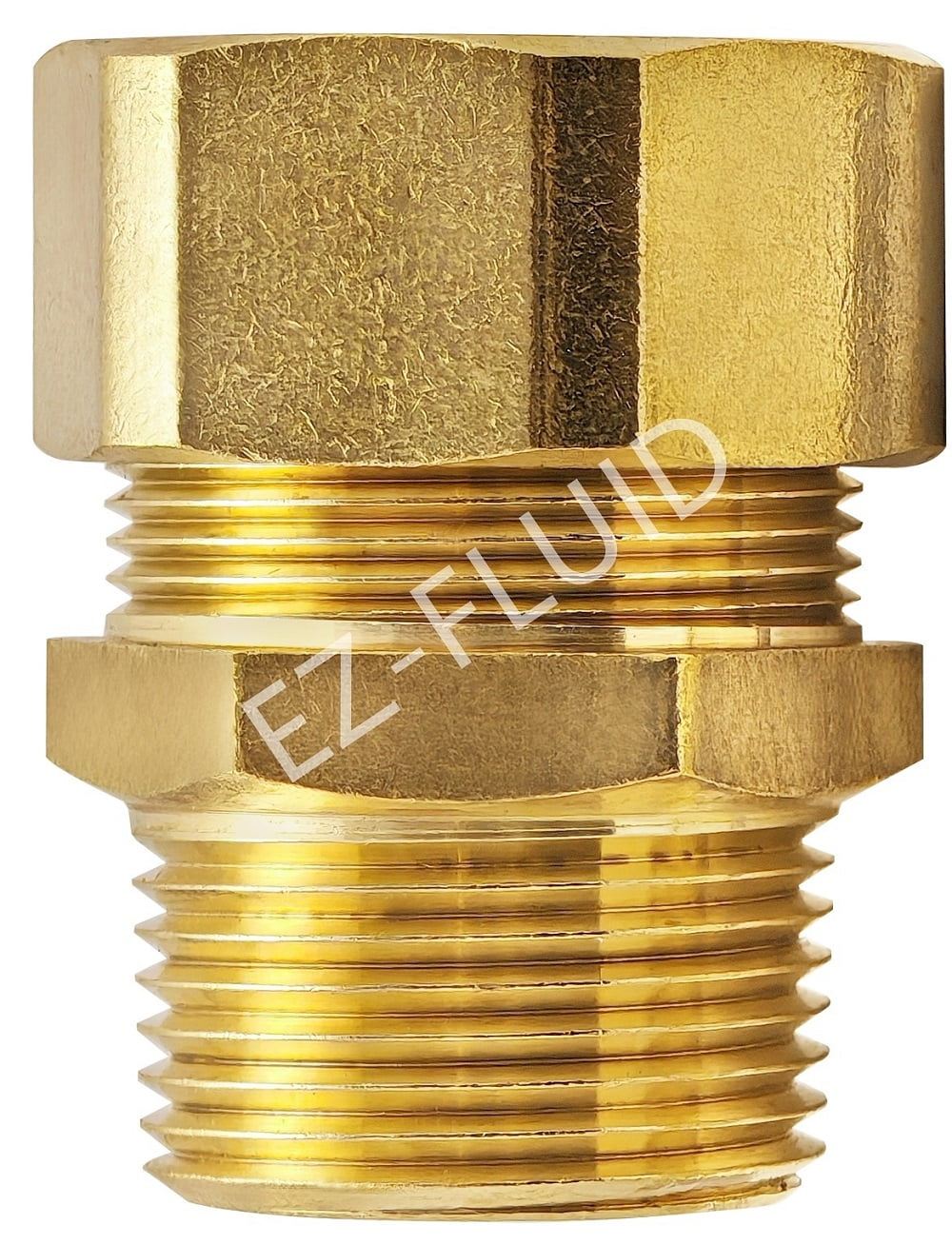 (1) EZ-Fluid 7/8" Comp. x 3/4" MIP Male Adapter Reducing Union Coupling ...