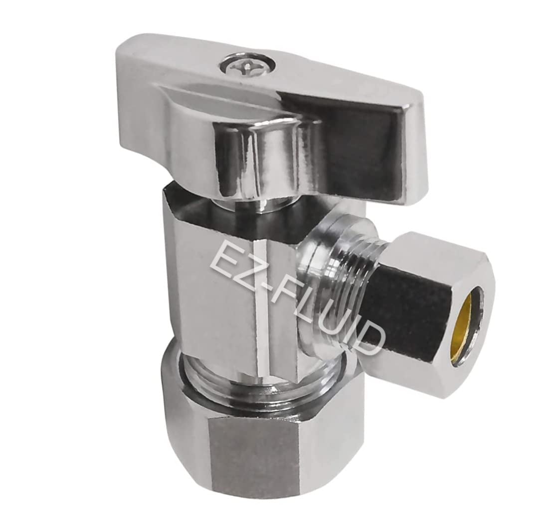 (1)EZ-Fluid Heavy Duty 1/2" Nom. (5/8" OD Comp) x 3/8" OD Comp Angle ...