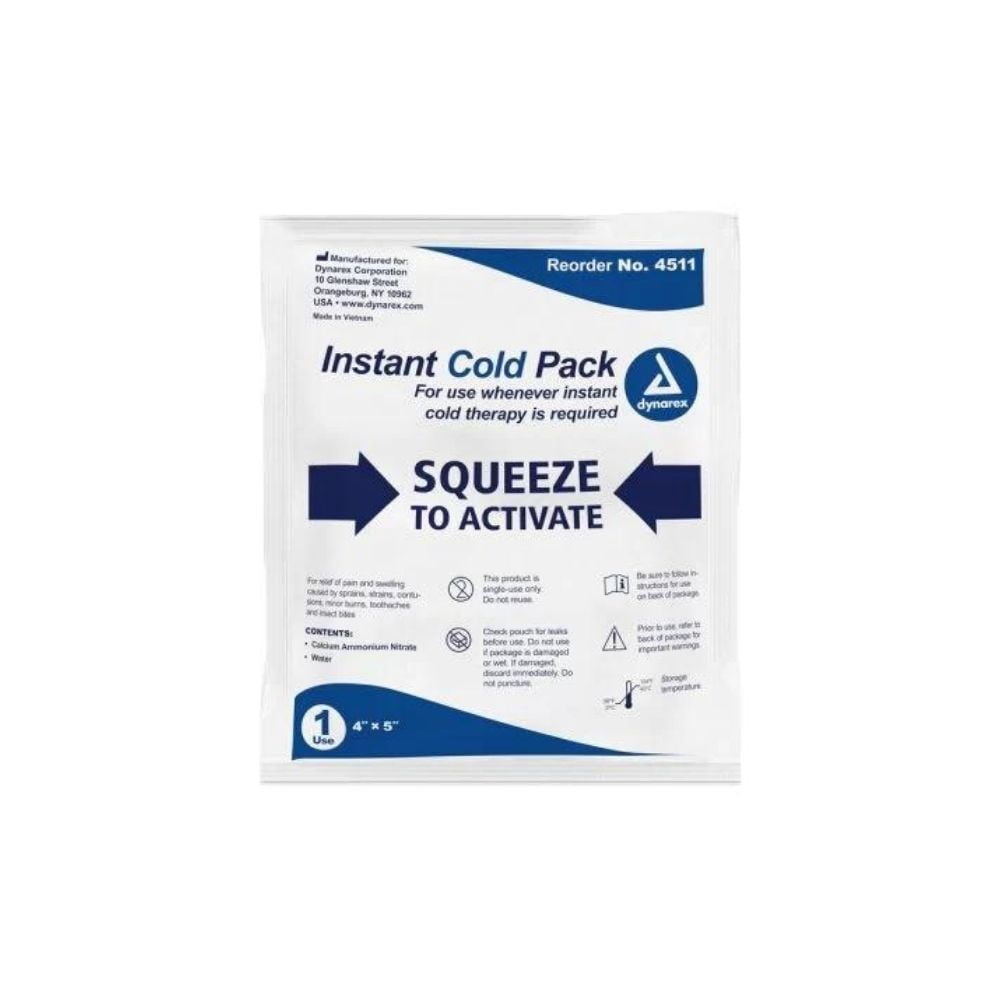 (1 Each) Dynarex Single Use Disposable Instant Cold Pack 4" x 5" (MS ...