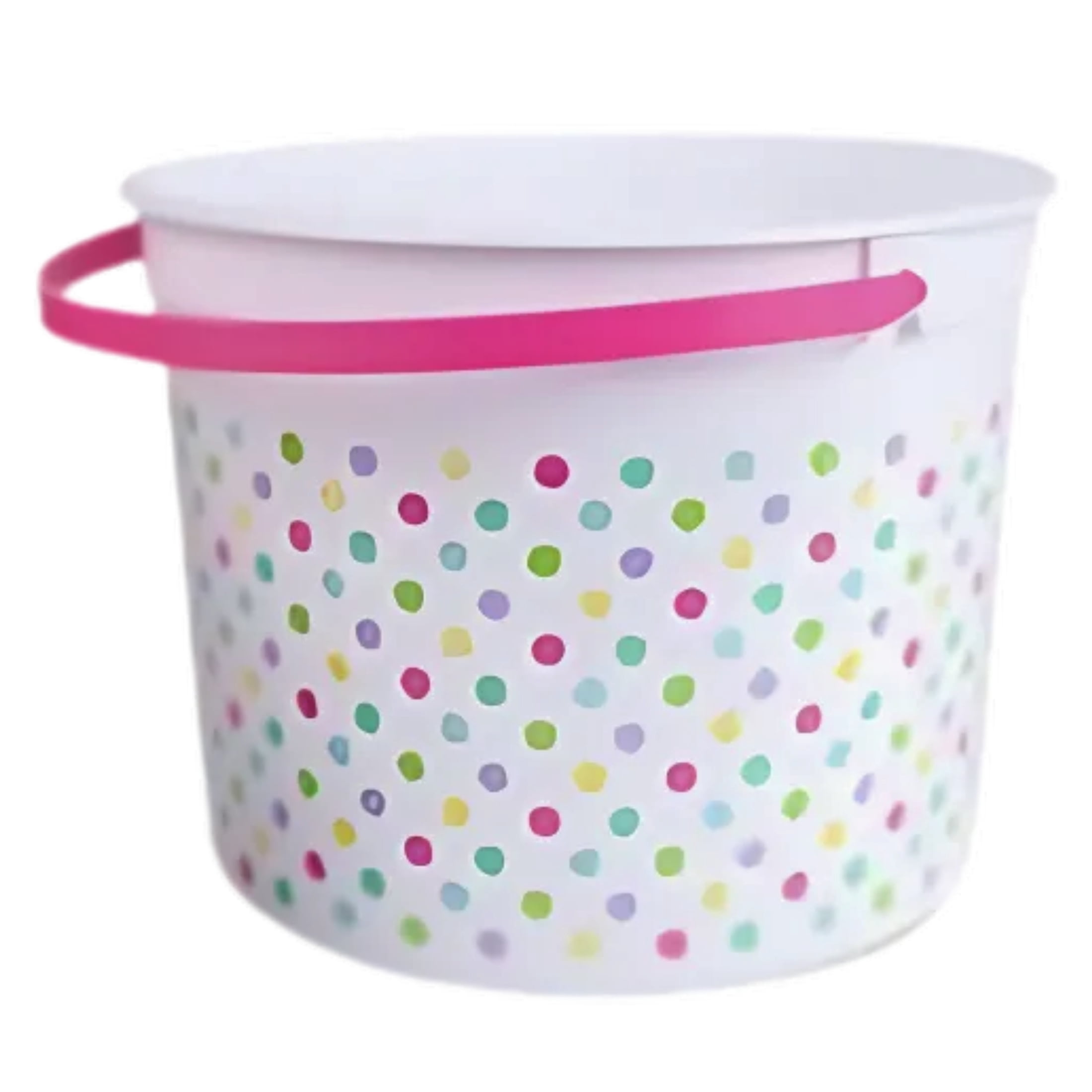 (1) Easter Basket Reusable 5-Quart Holiday Bucket with Handle Spring ...