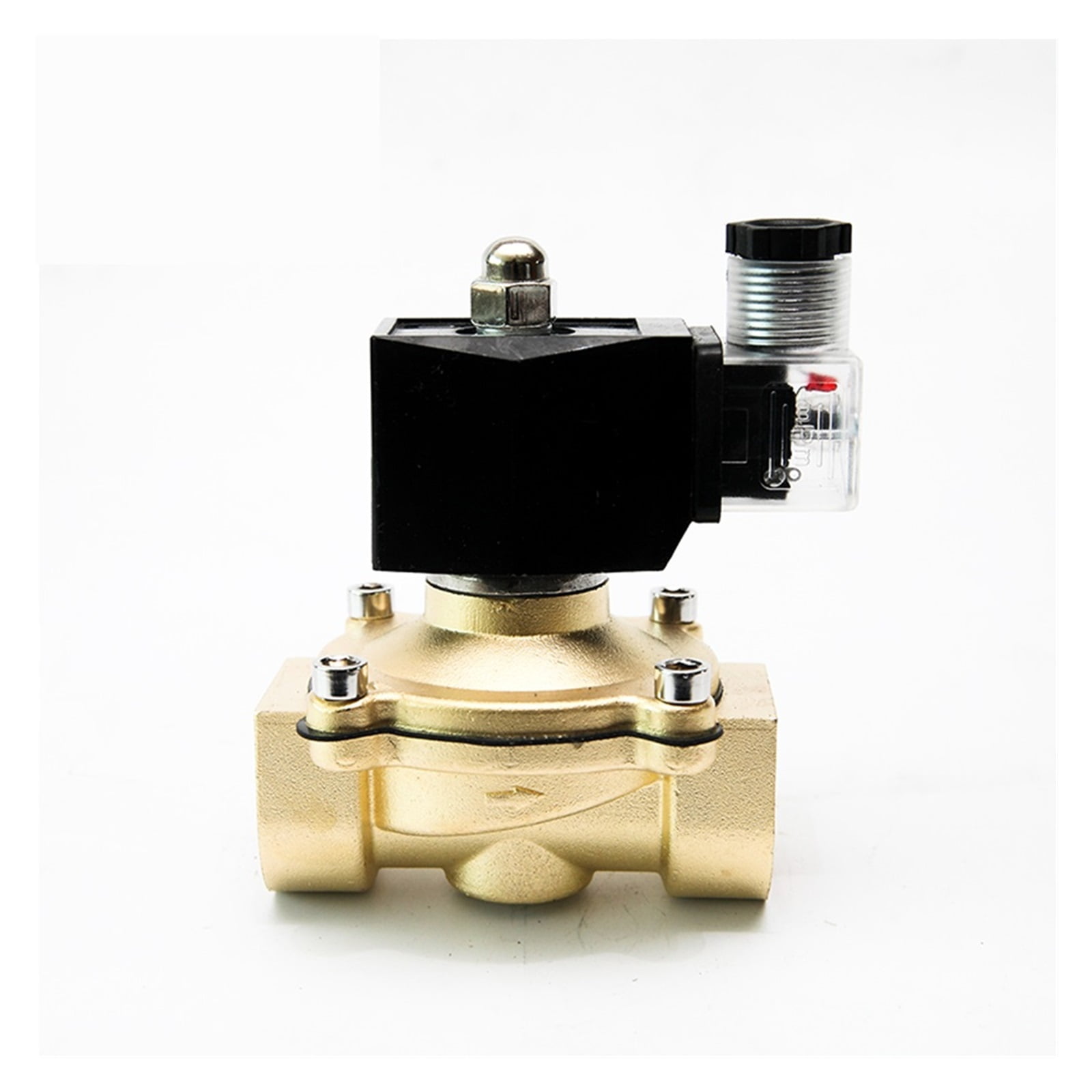 1" Electric Solenoid Valve DN25 Brass Normally Closed WaterProof Valve LED Indicator12V/24V/220/ ...