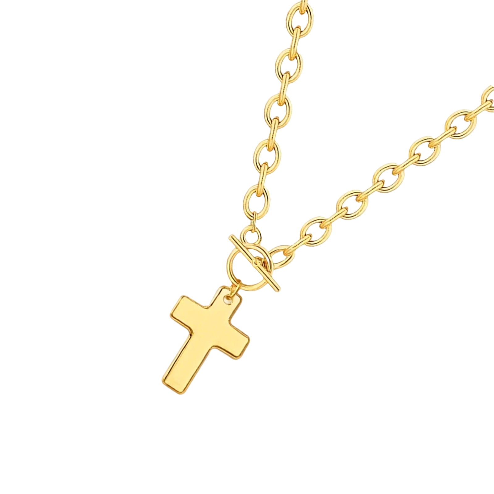 1. Elegant 14K Gold Plated Crucifix Necklace For Women Lightweight OT ...
