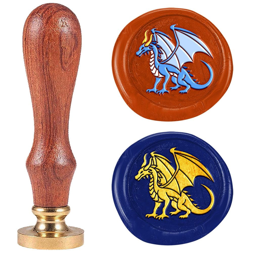 1" Evil Dragon Wax Seal Stamp Retro Sealing Stamps Removable Brass Head ...