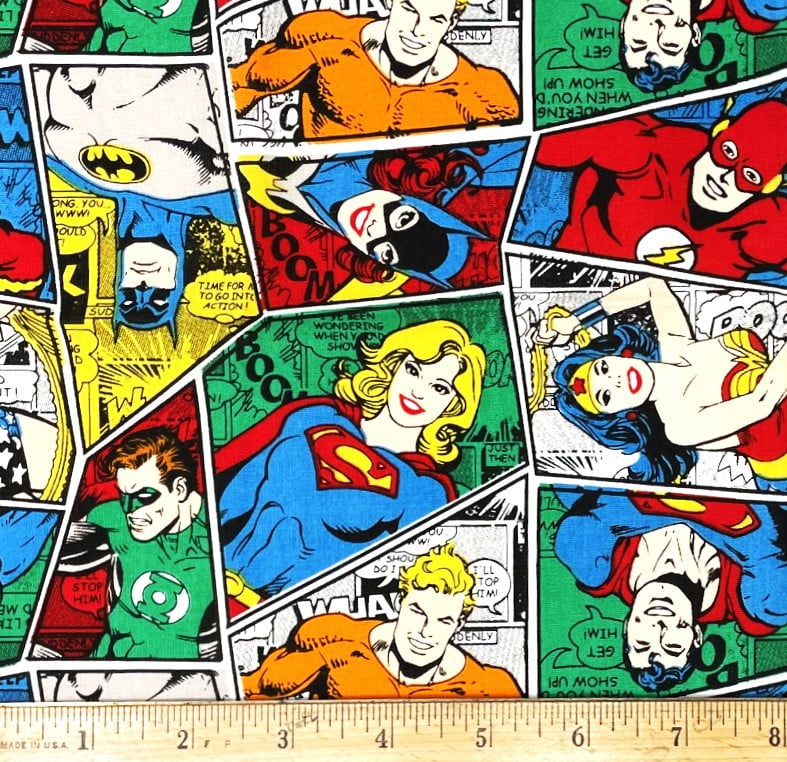 1 Fat Quarter - DC Comics Justice League Batman Batgirl Wonder Woman ...