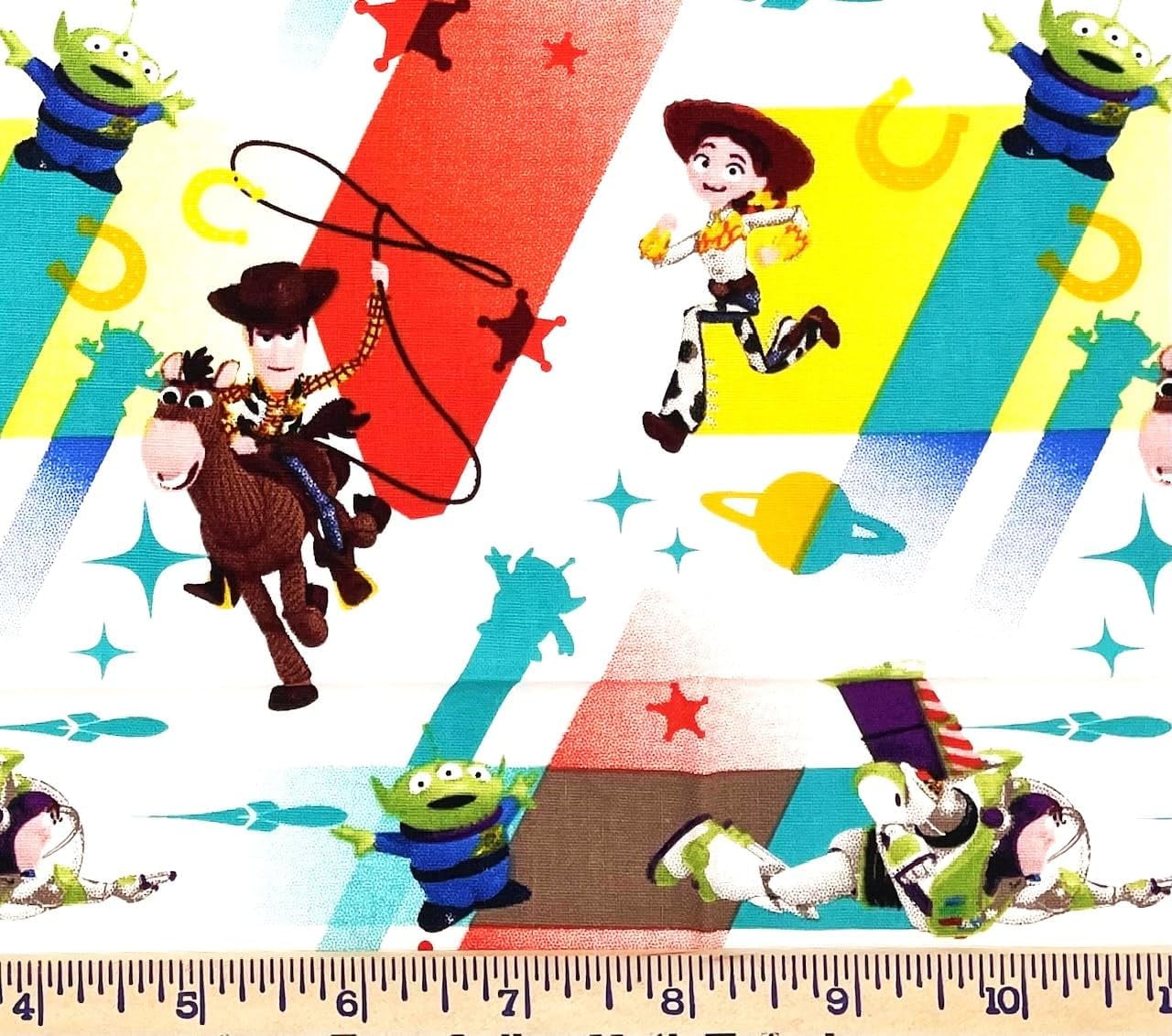 1 Fat Quarter - Disney Toy Story on White Cotton Fabric - Woody Buzz ...