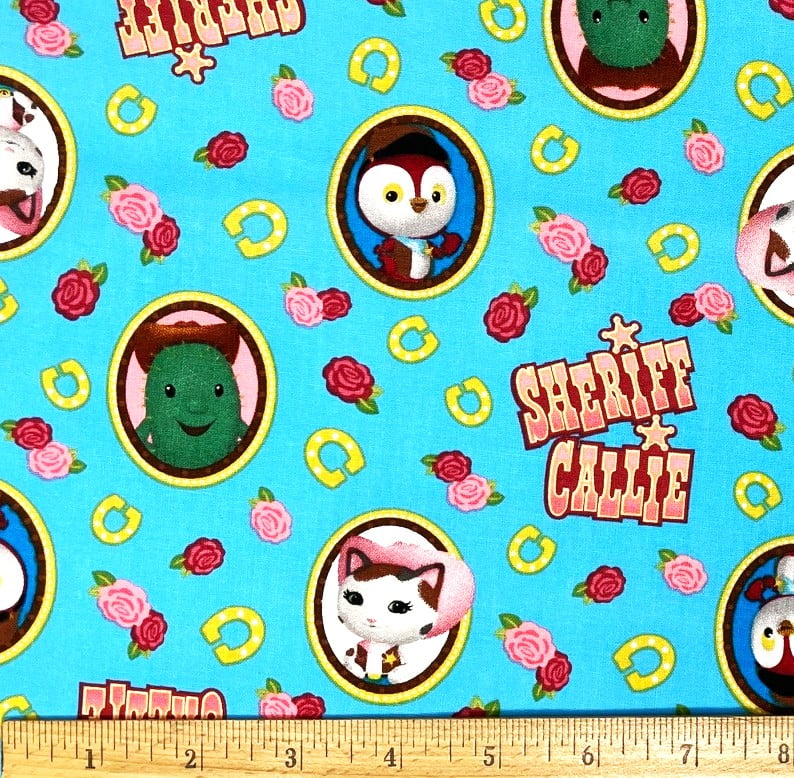1 Fat Quarter - Sheriff Callie Wild West Deputy Peck & Toby on Light ...