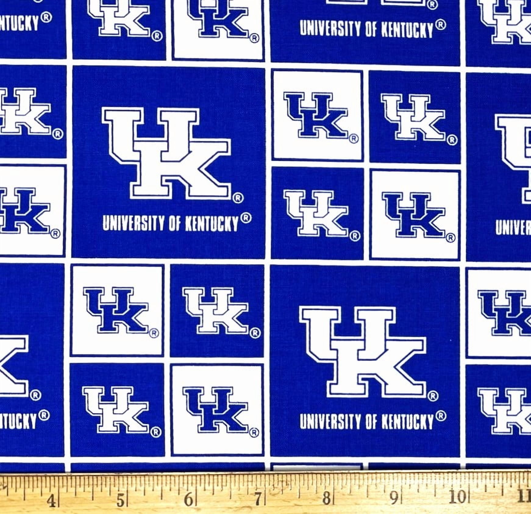 1 Fat Quarter - University of Kentucky UK Block Blue Cotton Fabric - 18 ...