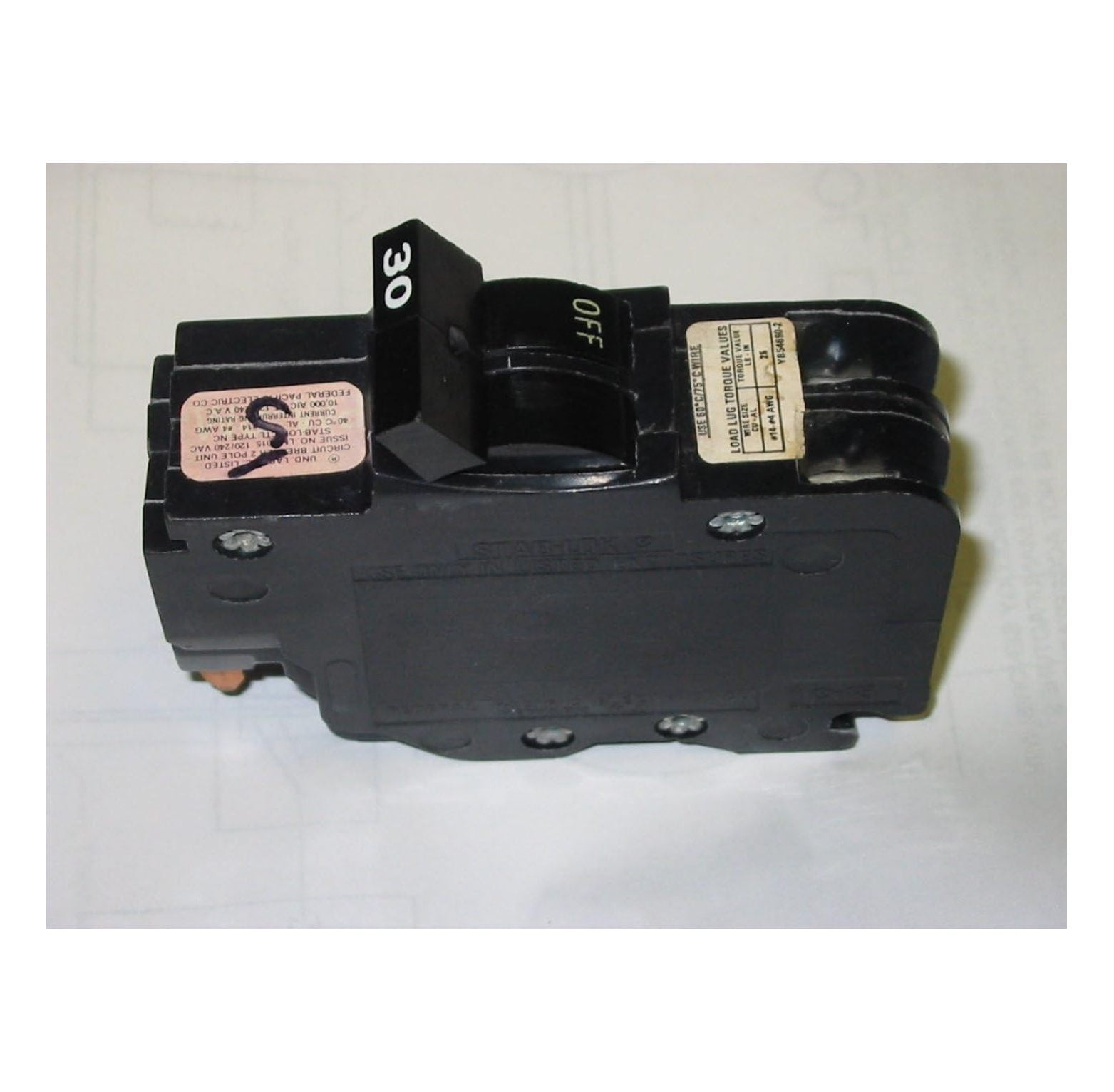 1- Federal Pacific NC230 , 2-POLE THIN 30 AMP Circuit Breakers NC0230 ...