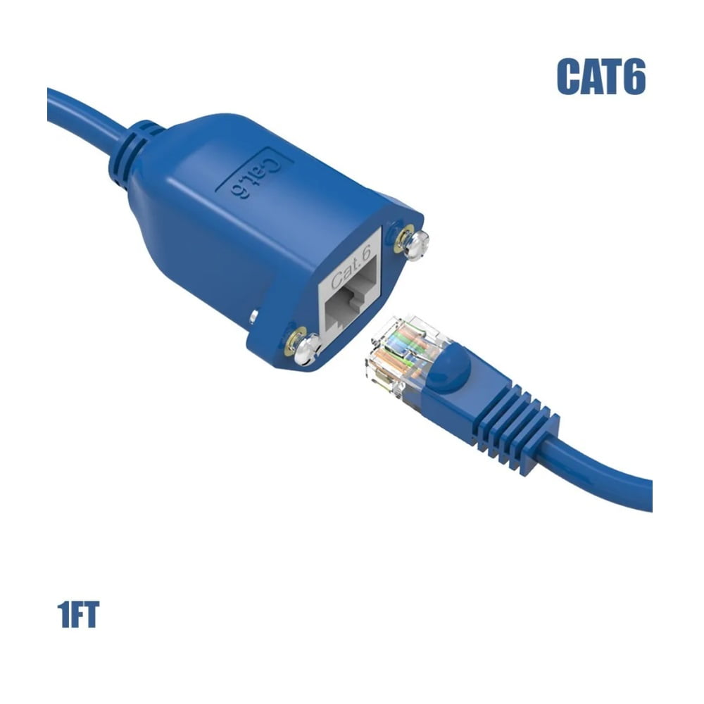 1 Feet CAT6 RJ45 Male to Female Network LAN Ethernet Panel Mount ...