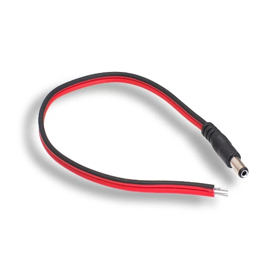 1 Feet Dc Power Pigtail Cable Dc Male 5.5X2.1Mm For Cctv Security ...