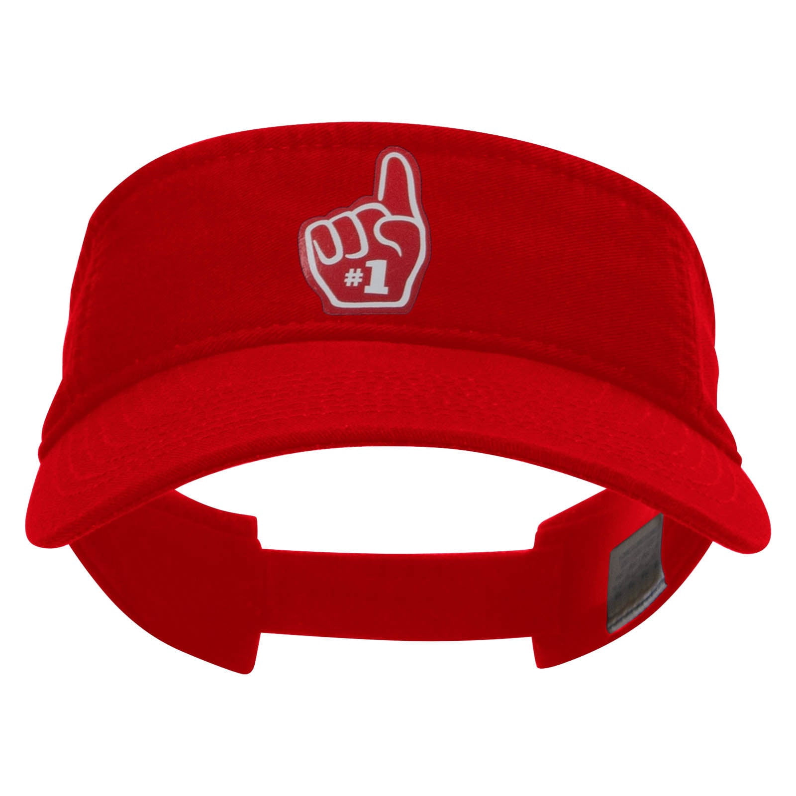 #1 Finger Heat Transfer Pro Style Cotton Twill Washed Visor - Red OSFM ...