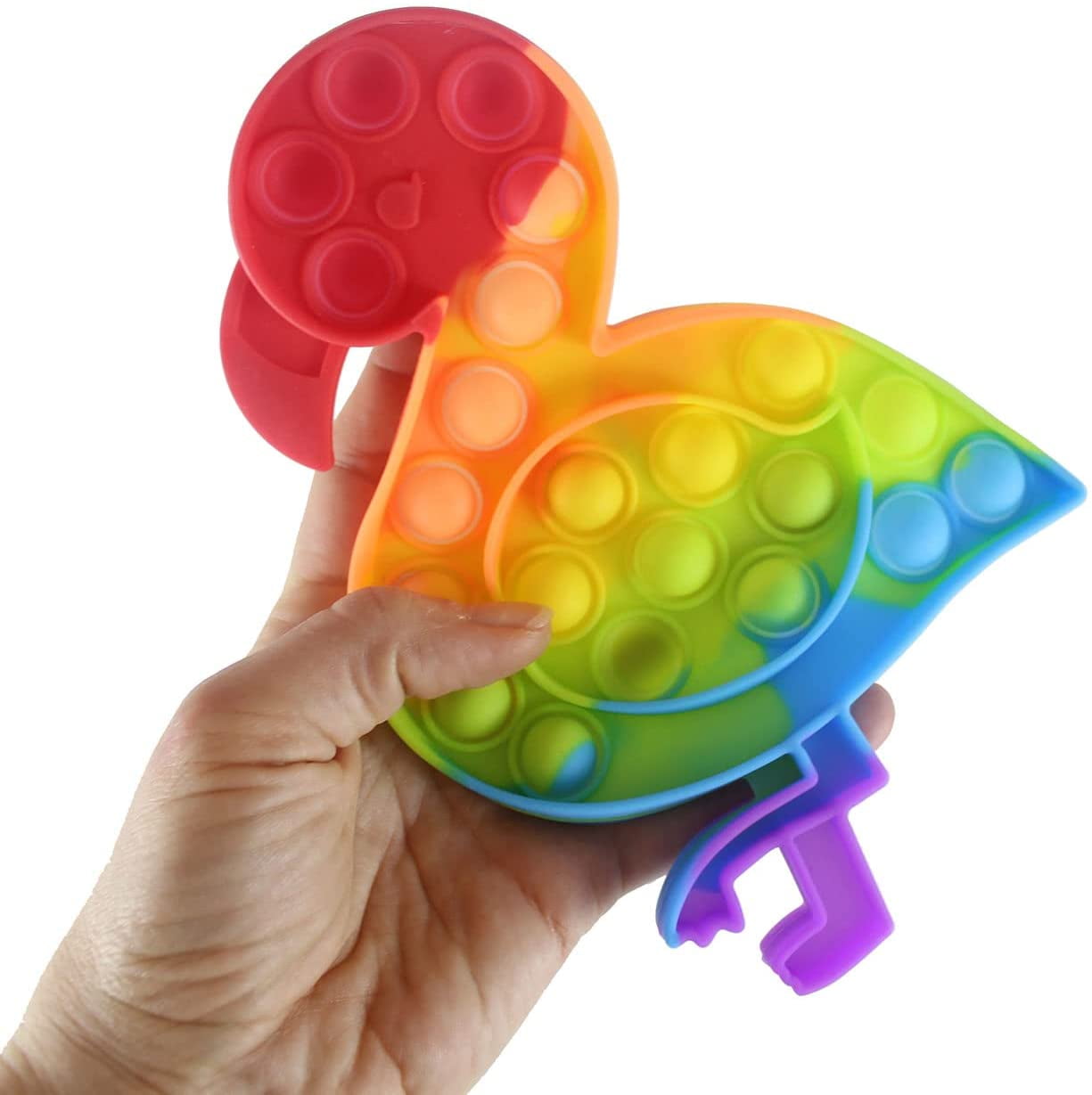 1 Flamingo Rainbow Colorful - Push Poke Bubble Wrap Fidget Toy - Press ...
