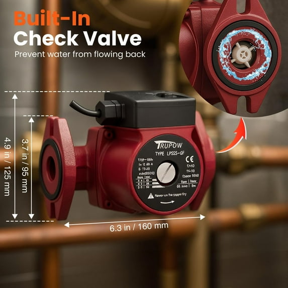 1" Flange Connection 115V Hot Water 3-Speed Circulation Pump Circulator ...