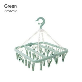 Bxaolu Foldable Clip and Drip Hanger with 32 Clips - Plastic Hanging ...