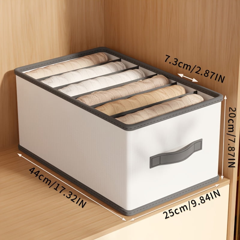 1 Foldable Drawer Storage Container with Dividers - Polyamide Material ...