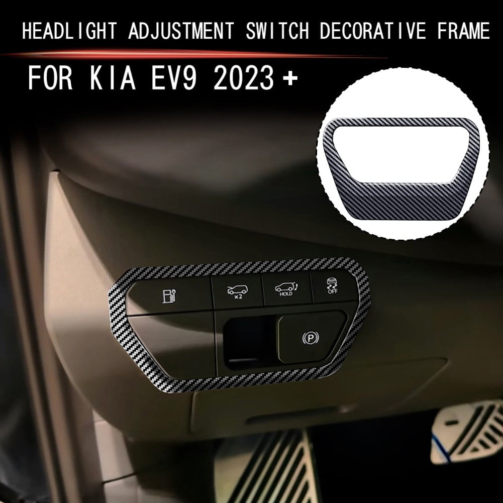 1×For KIA- EV9 ABS Carbon Fiber Car Headlight Switch Buttons Decorative ...