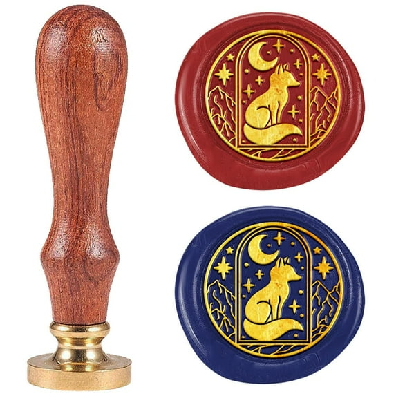 1" Fox Wax Seal Stamp Retro Sealing Stamps Removable Brass Head with ...