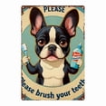 1 French Bulldog Cartoon Brush Toothbrush Metal Tag, Distressed Look ...