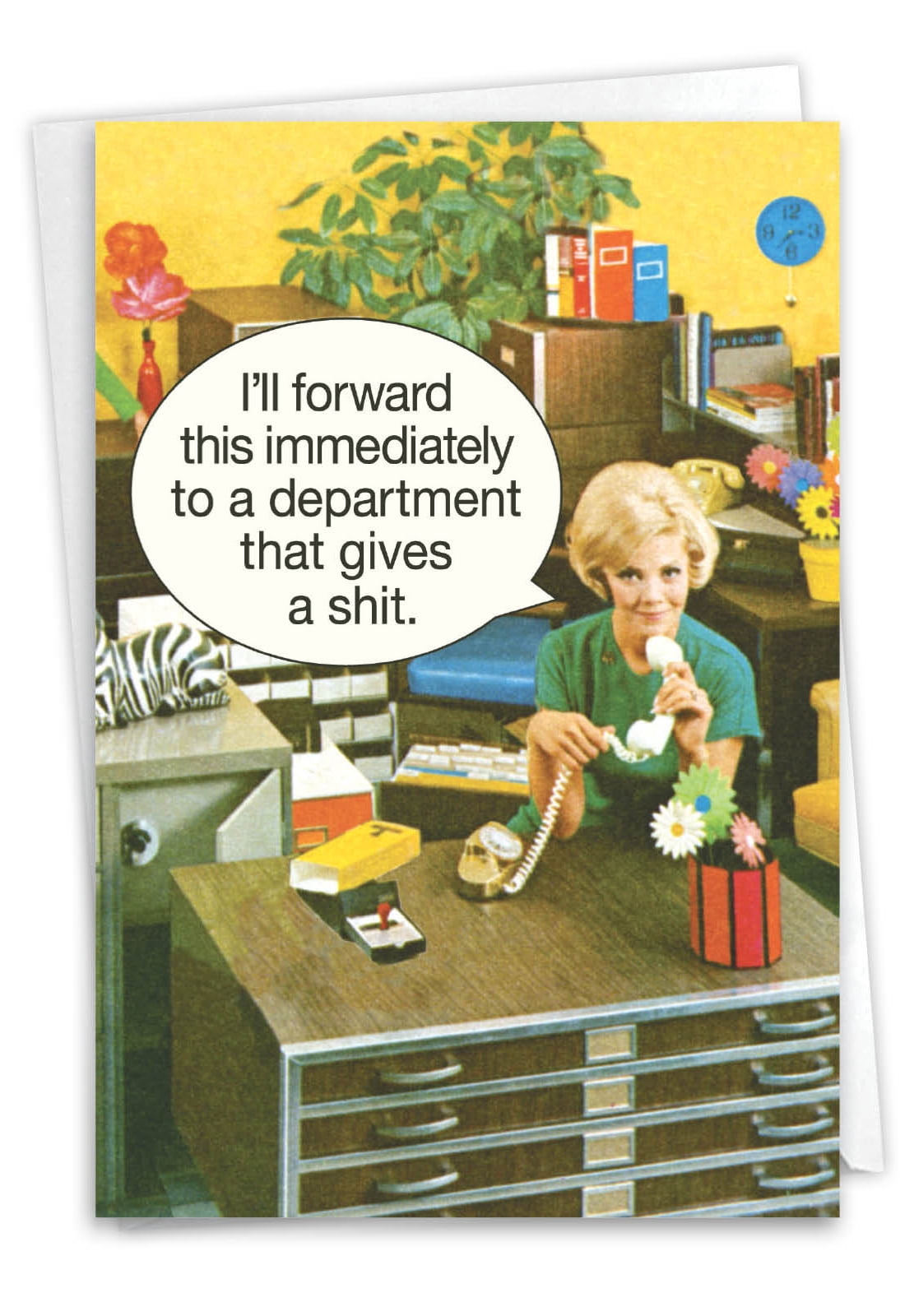 1 Funny Admin Professionals Day Card with Envelope - Gives a Sh-t ...