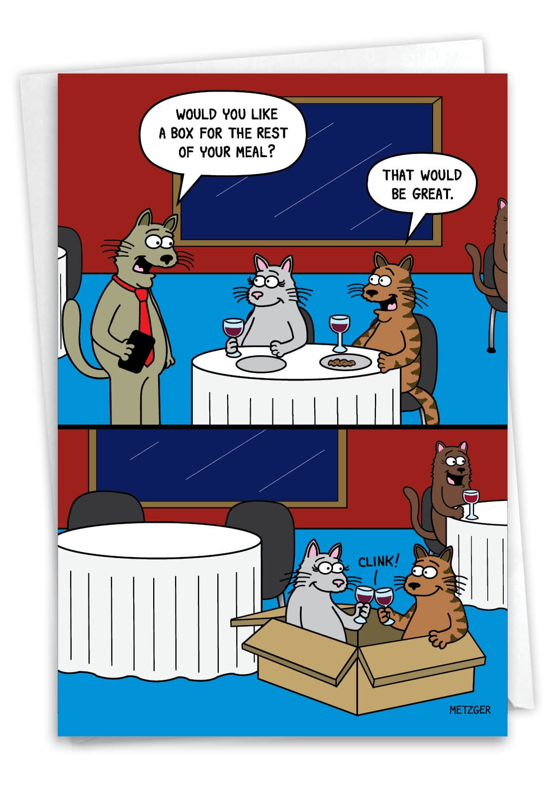 1 Funny Anniversary Card With Envelope - Cat Pack - Walmart.com
