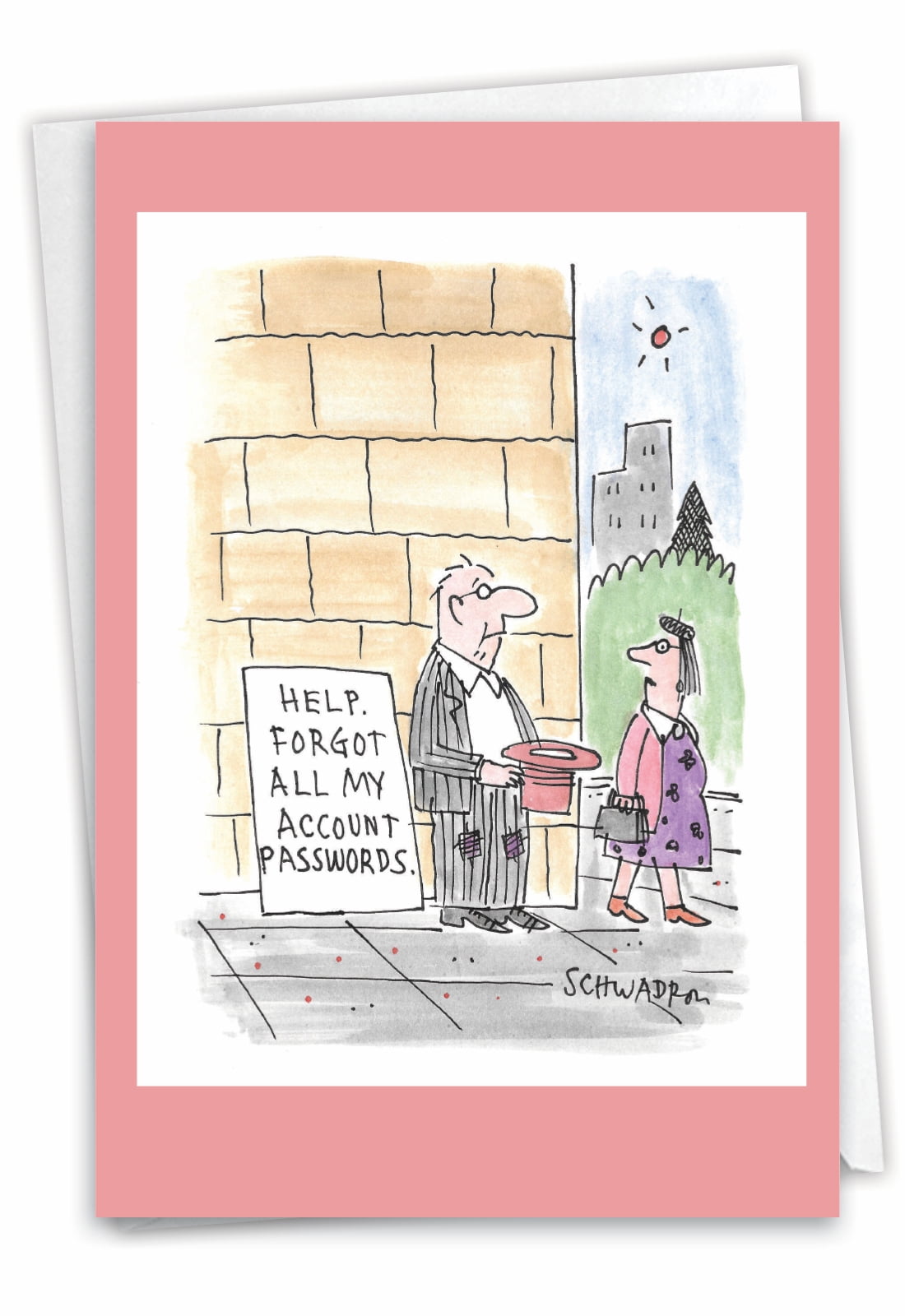 1 Funny Birthday Card with Envelope - Password Beggar Belated C7265BEG ...