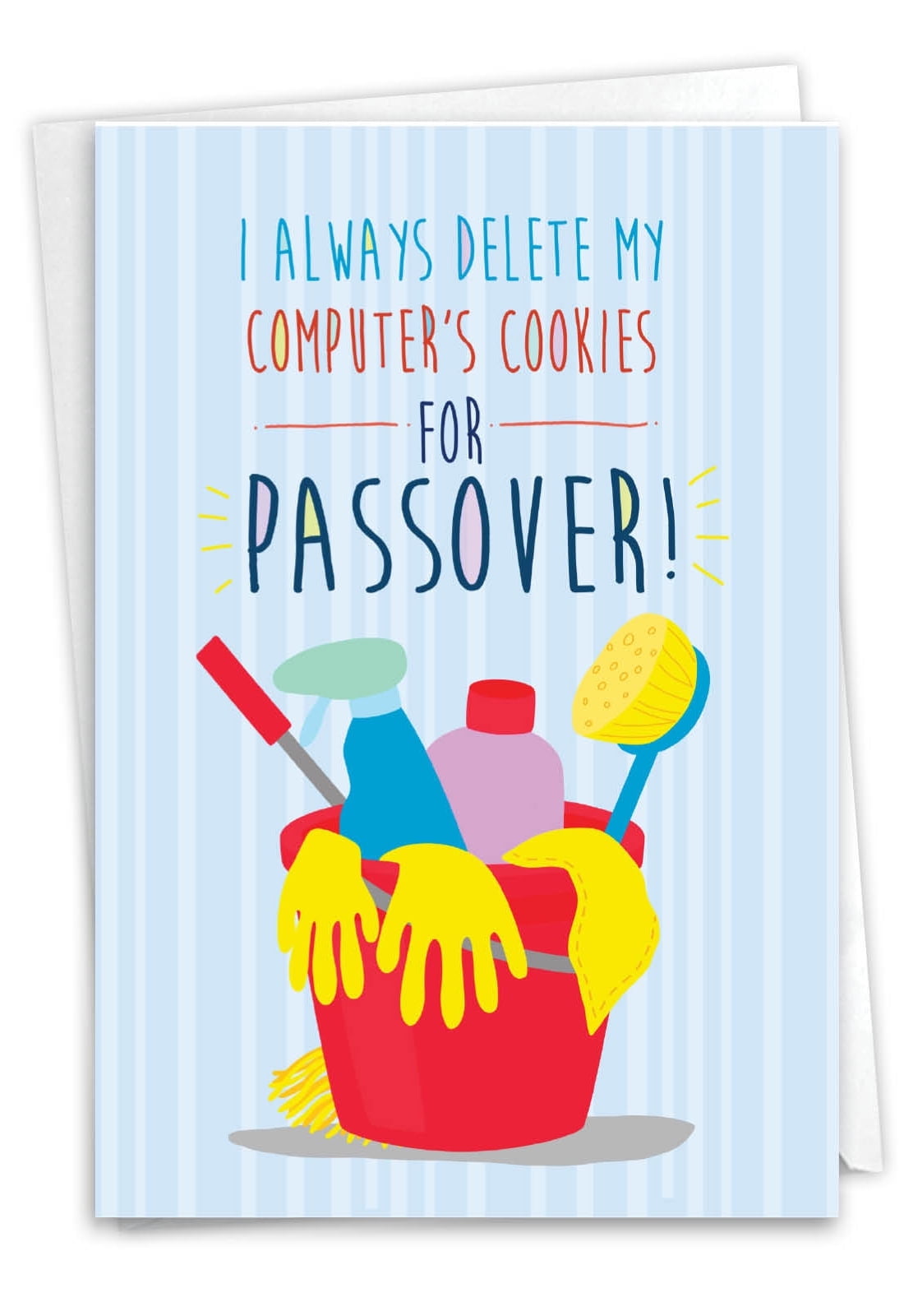 1 Funny Passover Card with Envelope - Computer Cookies Passover ...
