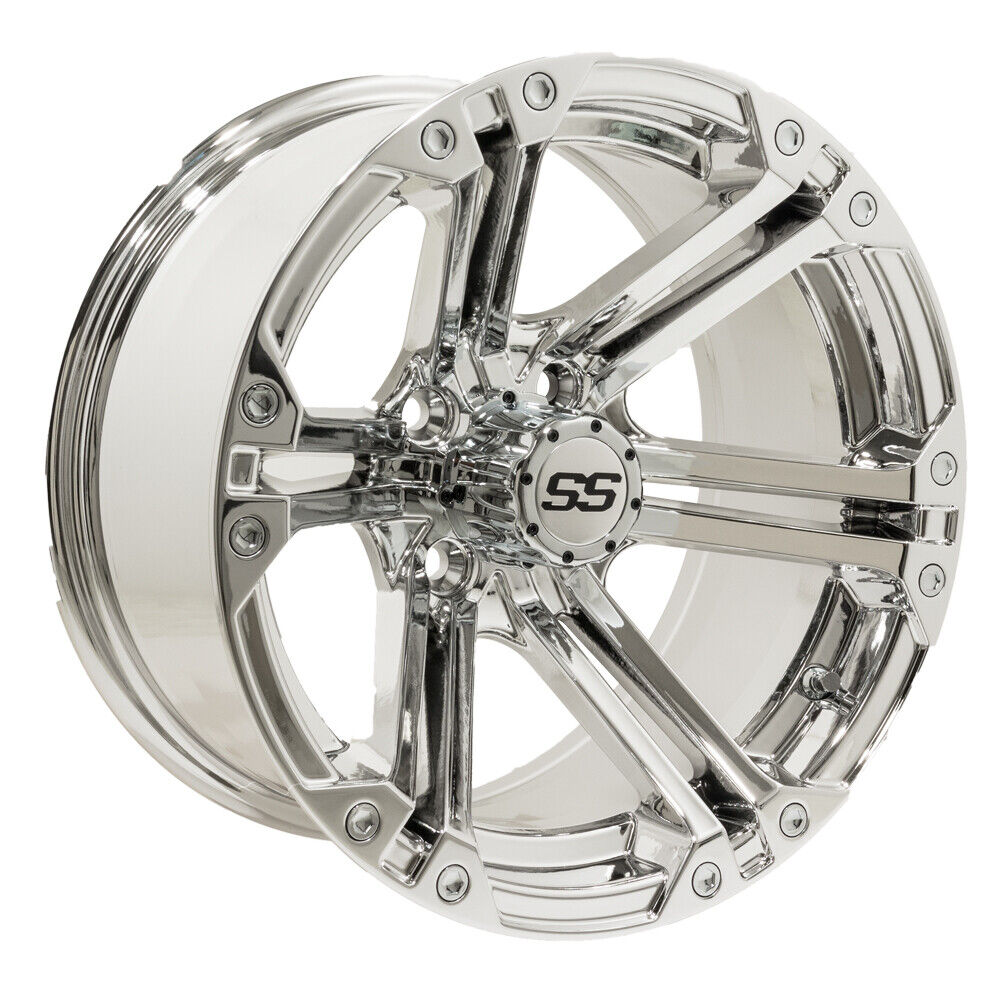 GTW Specter 12" Chrome Golf Cart Wheel on 215/40-R12 Fusion GTR Steel ...