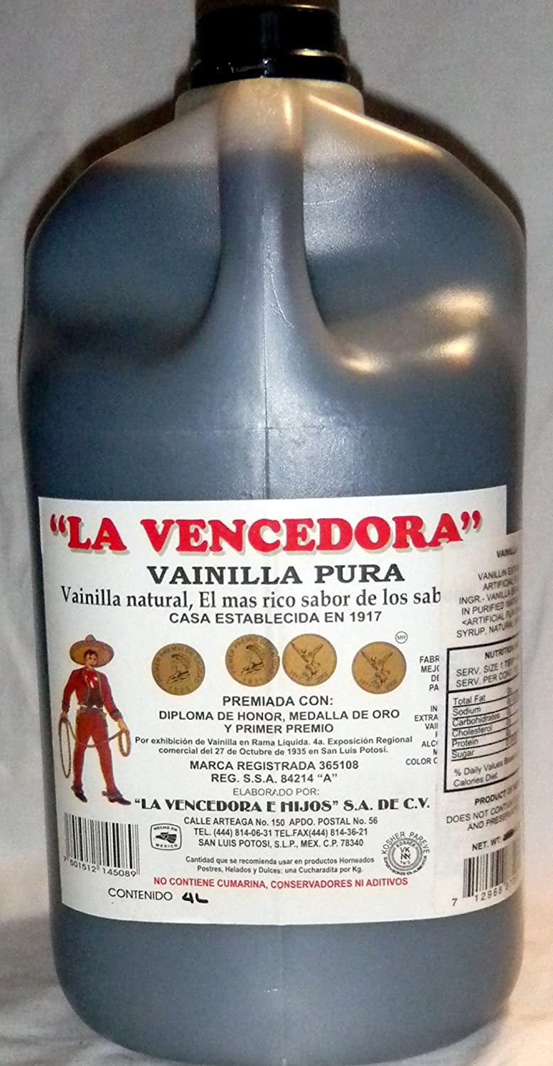 La Vencedora Pure Mexican Vanilla Extract, 1 Gallon, 128 fl oz ...