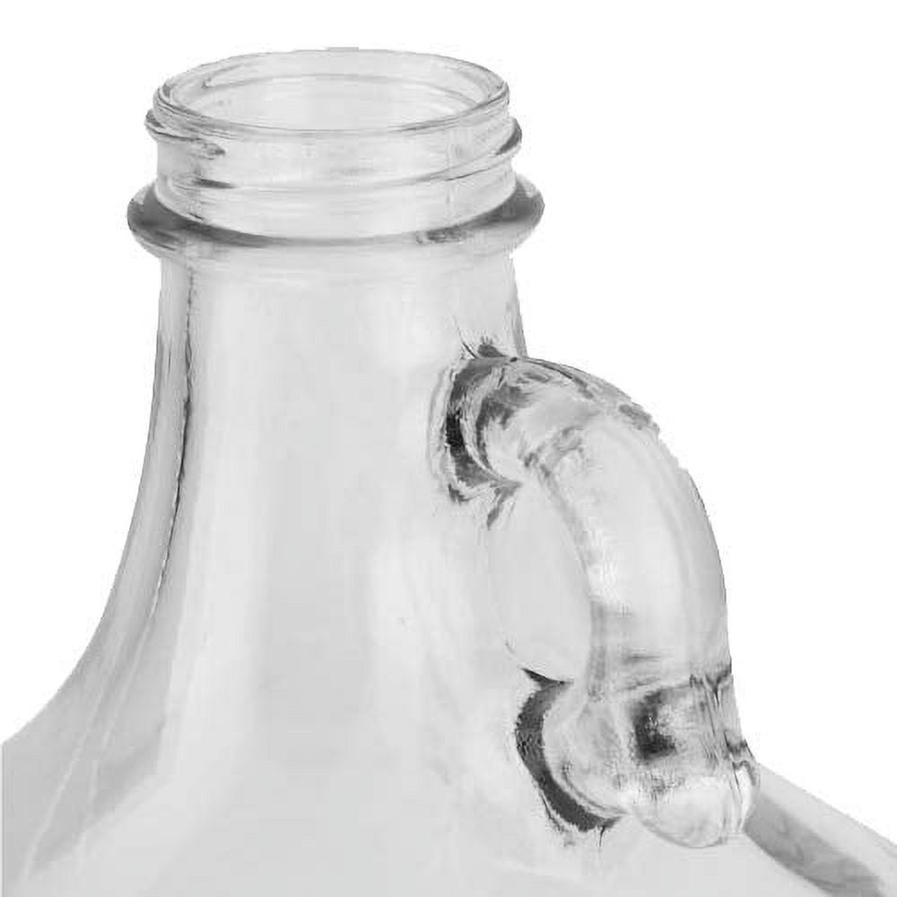 1 Gallon (128oz) Glass Fermenting Jug with Handle, Black Polyseal Lid ...