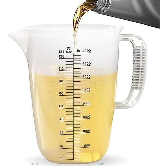 1 Gallon 134oz Measure Pitcher,US Conversion Chart, Extra Large Plastic Measuring Cup-Strong ...