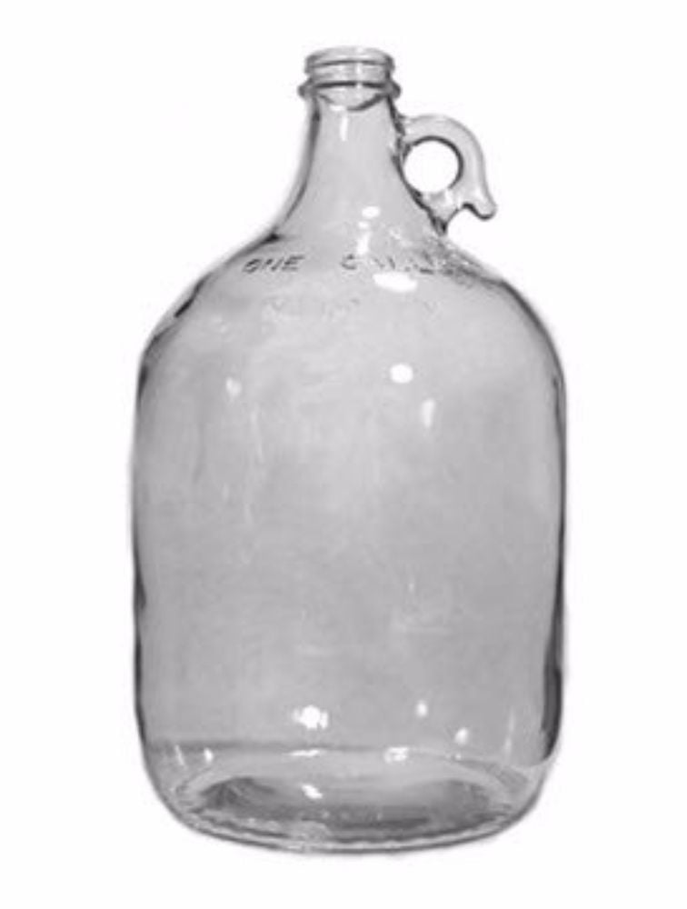 1 Gallon Clear Glass Growler Jars with Black Plastic Lids [case of 4 ...