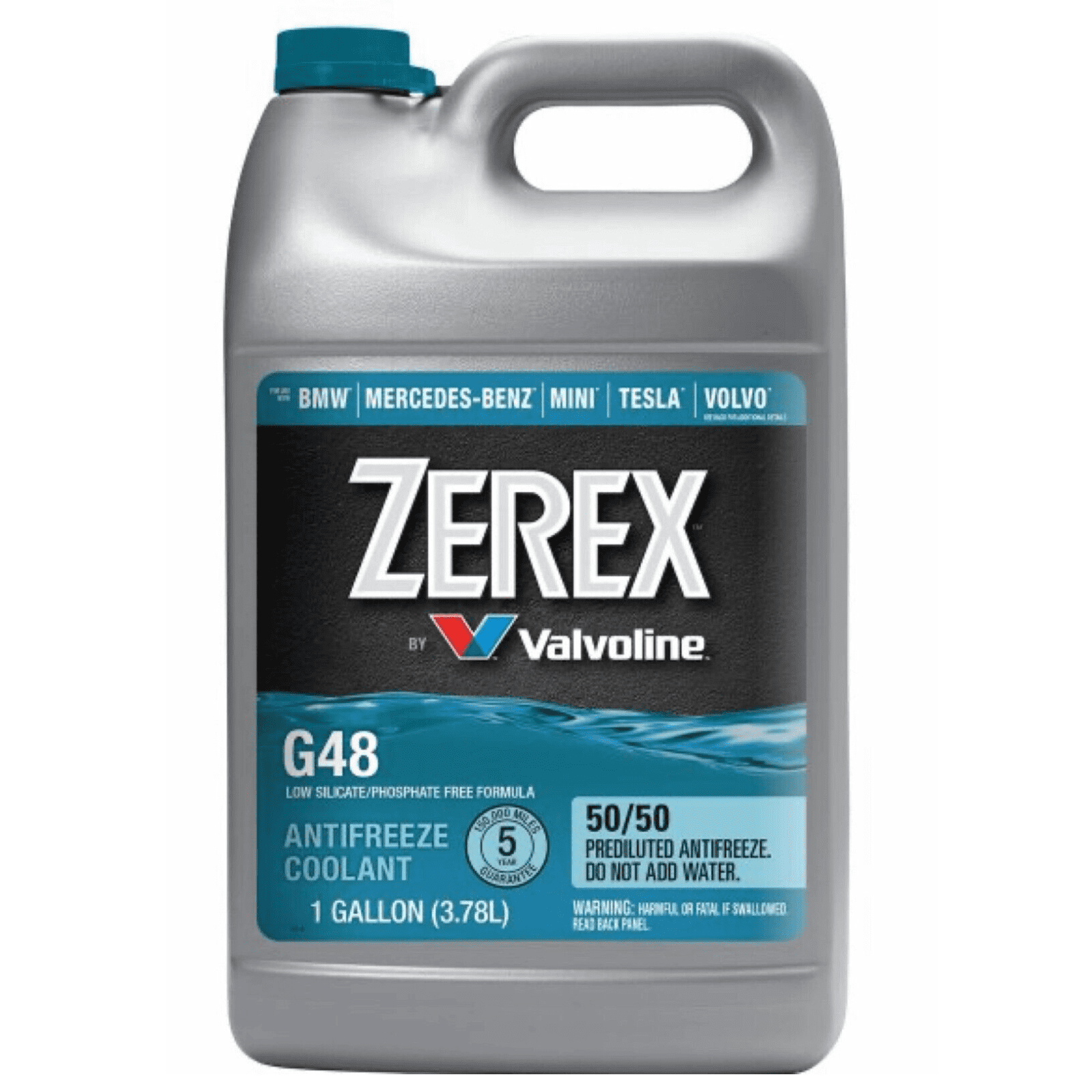 Zerex G48 Engine Coolant Antifreeze, 1 Gallon, Blue, 50/50 Pre-diluted ...