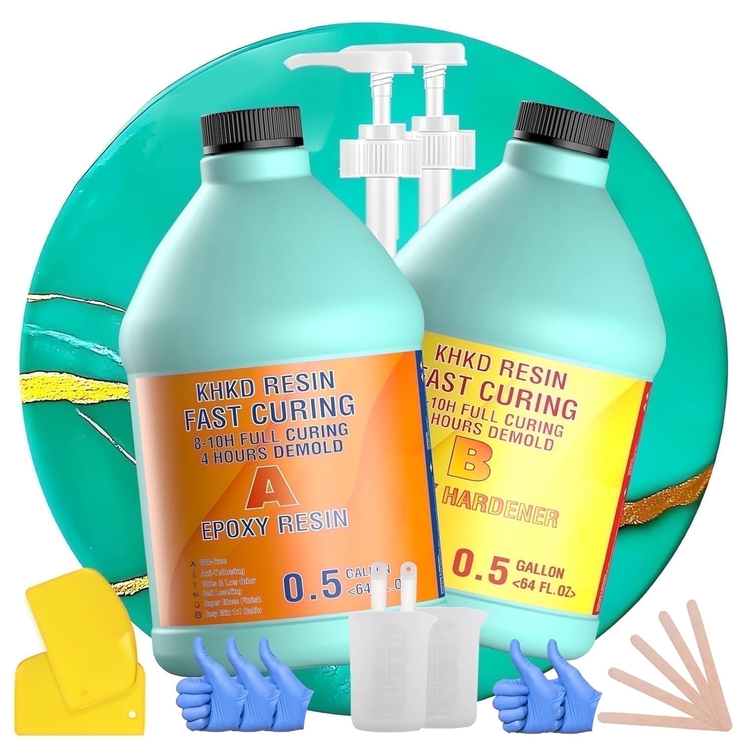 1 Gallon Quick Dry Resin Upgrade Epoxy Adhesive, Clear High Gloss Epoxy ...
